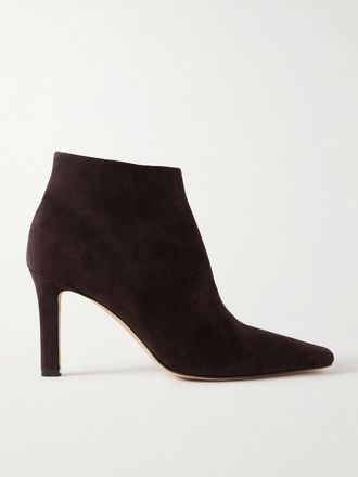 The Row Carla Ankle Boots Aus Veloursleder - Braun