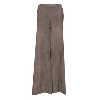 Forte_Forte Leichte Wildlederhose - - Trousers - Damen - Grau - M