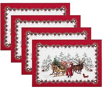 Elrene Home Fashions Villeroy & Boch Elrene Home Fashions Toys Fantasy Holiday Platzsets, 33 x 48 cm, Mehrfarbig, 4 Stück