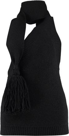 Bottega Veneta Femme, Tops, Noir, Taille: 36 FR Haut D&eacute;bardeur Dos Nu en Maille C&ocirc;tel&eacute;e