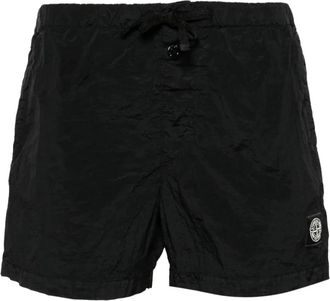 Stone Island Homme, Maillots de bain, Noir, Taille: XL Compass Patch Swim Shorts