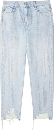 Patrizia Pepe Femme, Jeans, Bleu, Taille: W25 Jean Cigarette avec Strass