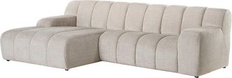 Vente-Unique Ecksofa - Ecke Links - Chenille Stoff Beige - BELADON