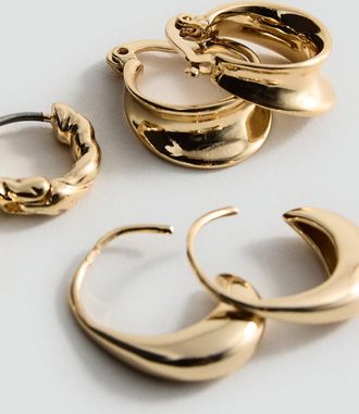 Mango 3er-Set Creolen gold - Damen - Einheitsgröße - MANGO