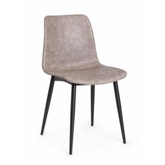BIZZOTTO 2x Sedia Kyra Nero Pu Beige Vintage