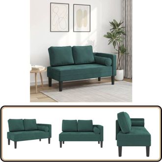 vidaXL Vidaxl - Chaiselongue mit Kissen Dunkelgrün Samt - Chaiselongue - Samtsofa - Lounge Sofa - Relaxsessel - Wohnlandschaft