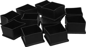Holibanna 12 St&uuml;ck Teiliges PVC M&ouml;belbein schutzkappen Quadratisch rutschfest Flexibles Material f&uuml;r Stuhl Tisch Sofa Bodenschutz Parkett