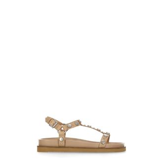 Ash Ash, Femme, Chaussures, Beige, Taille: 41 EU Sandales en Cuir Beige avec Clous