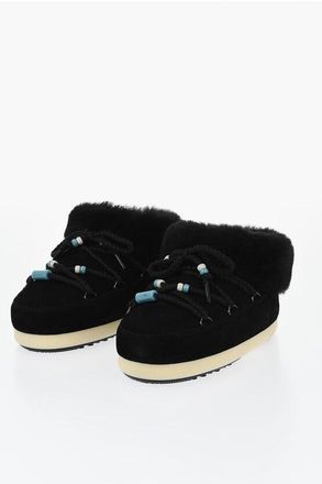 Moon Boot Padded Suede Ankle Boots with Lace-Up Detail size 37-38