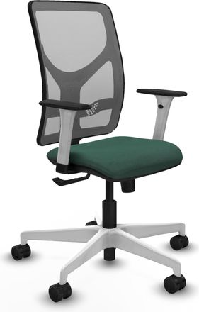 Piqueras y Crespo Schreibtischstuhl in Minzgr&uuml;n, mit wei&szlig;en und schwarzen Armlehnen, h&ouml;henverstellbare Lendenwirbelst&uuml;tze, ausgestattet mit 3 Positionen, Grau/Flascheng