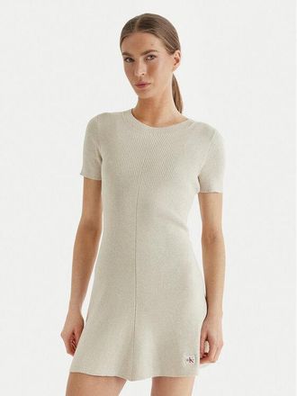 Calvin Klein Jeans Strickkleid LV047F325G Beige Slim Fit