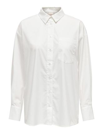 Only Damen Onlpena Ls Detail Shirt WVN Hemd, Bright White, Small