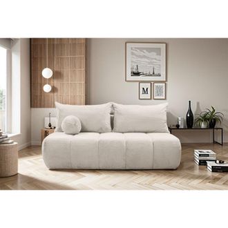 Fun M&ouml;bel Fun Moebel - Schlafsofa Designersofa Sofa 3-Sitzer anzia in Stoff Bunny Creme