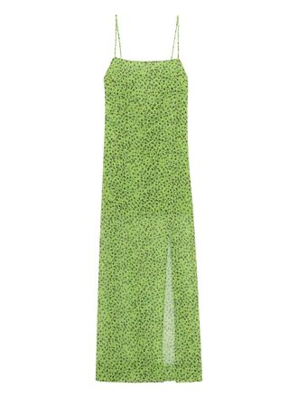 Ganni robe &agrave; fleurs imprim&eacute;es - Vert