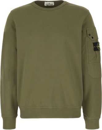 Stone Island Homme, Sweatshirts et sweats &agrave; capuche, Vert, Taille: M Crewneck SweaT-shirt