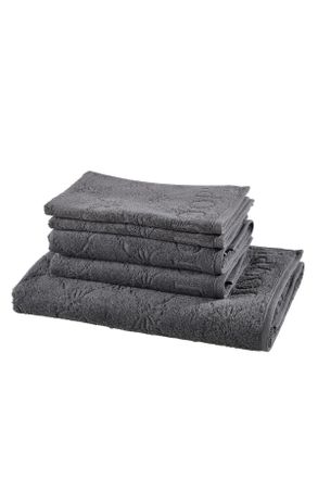 Joop Frottierset, Anthrazit, Grau, Textil, 5-teilig, Abstraktes, Oeko-Tex Standard 100, saugf&auml;hig, Aufh&auml;ngeschlaufe, strapazierf&auml;hig, angenehm weich, hochw