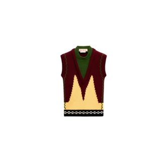 Marni Pull Col en V - Femme - Pulls - Multicolore - Taille: 38 FR
