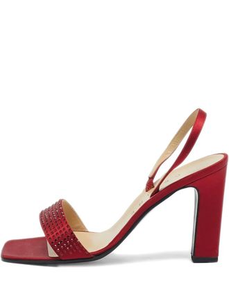 Celine sandales &agrave; ornements strass&eacute;s - Rouge
