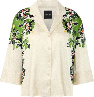 Marc Cain Femme, Blouses et Chemises, Multicolore, Taille: 40 FR Bluse mit Leo-Hibiskus-Print