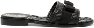 Ferragamo Femme, Chaussures, Noir, Taille: 36 1/2 EU Quilted Slide Vara Bow
