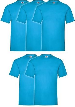 Fruit Of The Loom Valueweight Lot de 5 t-shirts Valueweight S, M, L, XL, XXL, XXXL, 3XL, différents ensembles de couleurs au choix, bleu ciel, L