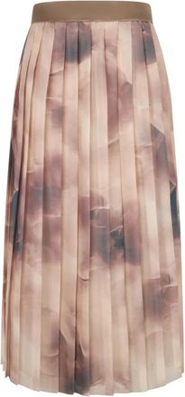 PESERICO Femme, Jupes, Multicolore, Taille: 34 FR Longue Jupe Pliss&eacute;e