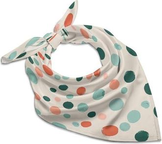 Generic Écharpe carrée en soie à pois légère et colorée pour cheveux, foulard respirant, cadeau pour homme et femme, multicolore, 60x60cm