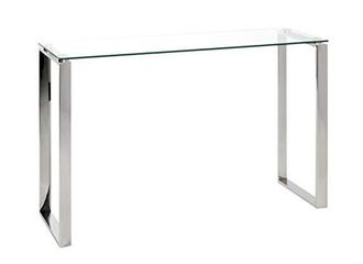 Haku Möbel Konsole Edelstahl, Edelstahl, Sicherheitsglas 8 mm - Maße: B 120 cm x H 78 cm x T 40 cm, Style: Modern