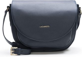 Lazarotti Bologna Leder Umhängetasche Damen | längenverstellbarer Schultergurt & 3 Fächer | große Crossbody Bag | Schultertasche 27 cm