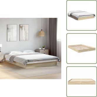 vidaXL The Living Store Bettgestell ohne Matratze Sonoma-Eiche 140x200 cm Holzwerkstoff - Holzbettfassungen - Bettenrahmen - Doppelbett - Eiche M&ouml;bel