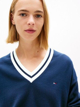 Tommy Jeans Strickpullover TJW RLX V-NECK TIPPING SWEATER