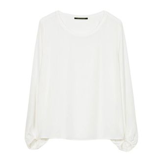 Luisa Cerano Langarm-Shirt mit Patch - - Tops - Damen - Wei&szlig; - L