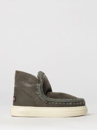 Mou Bottines Eskimo en nubuck avec coutures au crochet et doublure en laine