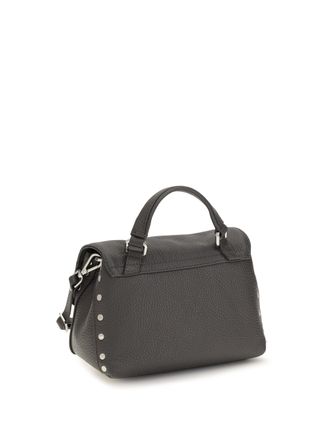 Zanellato Womens Handbag Baby Postina Daily Grey Vulcano Calf Leather Handbags Hand Bags