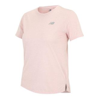 New Balance Femme RC Essential T-Shirt en Rose, Poly Knit, Taille XL