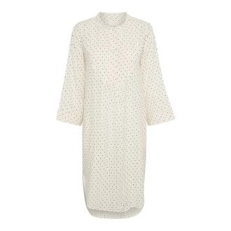 Part Two Dunkelblaues Punkt-Kleid mit 3/4-&Auml;rmeln - - Dresses - Damen - Wei&szlig; - L