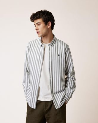 Faguo Chemise ray&eacute;e &eacute;cru et vert