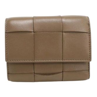 Bottega Veneta Portefeuille Tri-fold Pre-owned - Femme - Pre-owned - Beige - Taille: ONE Size