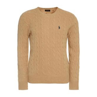 Polo Ralph Lauren Homme, Pulls, Brun, Taille: XL Pull Ras du Cou en Tricot C&ocirc;tel&eacute;