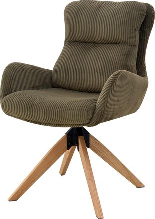 Livetastic Armlehnstuhl, Gr&uuml;n, Holz, Metall, Textil, Eiche, Pappel, massiv, Sperrholz, Flachrohr, 60x91x72 cm, Sitzfl&auml;che 360&deg; drehbar, Esszimmer, St&uuml;hle, Esszim