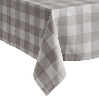 Elrene Farmhouse Living Tischdecke Buffalo kariert, Baumwolle, Grau/Wei&szlig;, 60 x 120 (Tablecloth)