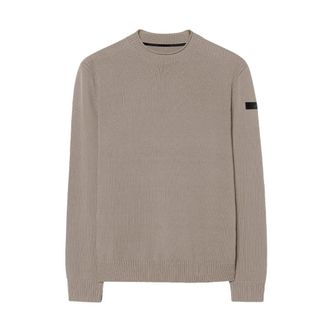 Roberto Ricci Design Cotton Plain Round Knit - - Knitwear - Herren - Beige - 2XL