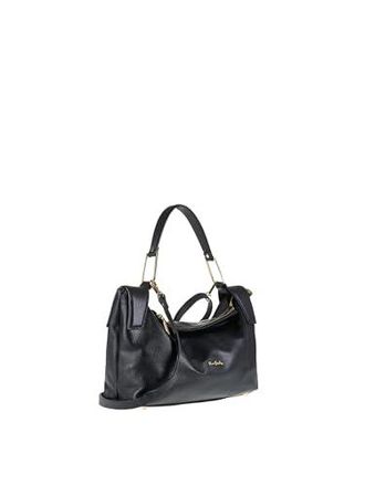 Pierre Cardin Sac &agrave; bandouli&egrave;re pour femme en cuir v&eacute;ritable Made in Italy 39 x 23 x 12 cm 55091, Noir, Taille unique