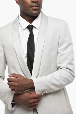 Corneliani CODE Anzug aus Leinenmix mit Schalkragen aus Satin Corneliani