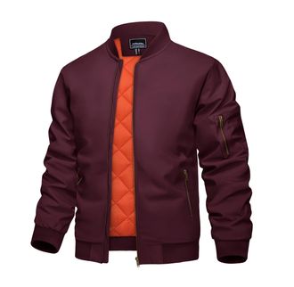KEFITEVD Herren Jacke Casual Varsity Windbreaker Mantel Warm Gefütterte Mäntel Outdoor Aktiv Mantel Oberbekleidung Bomber Jacken Herren