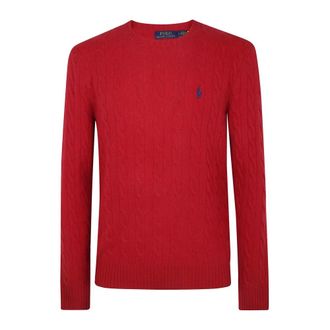 Polo Ralph Lauren Cable Knit Rundhalspullover - - Knitwear - Herren - Rot - 2XL
