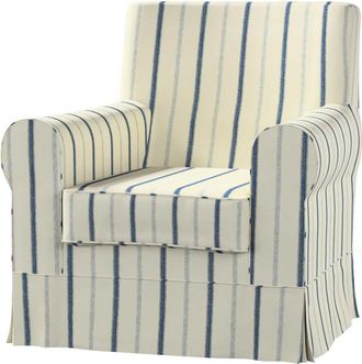 Dekoria Ersatz f&uuml;r Bezug f&uuml;r Ektorp Jennylund Sessel Sofahusse passend f&uuml;r Modell Ektorp Creme- blau gestreift