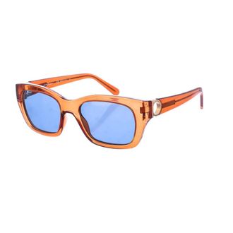 Ferragamo Ovale Acetat-Sonnenbrille mit Metalldetail - - Accessories - Damen - Braun - ONE SIZE