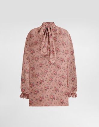 Dolce & Gabbana Small Flower Bouquets-print Chiffon Top - Frau Blusen Und Tops Mehrfarbig 42