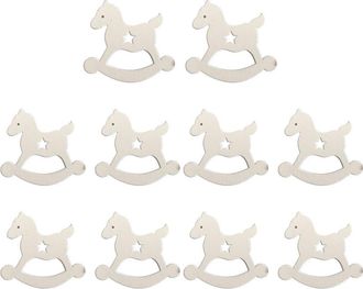 Holibanna 10 St&uuml;ck Schaukelpferd Weihnachtsanh&auml;nger Weihnachtsdekoration Pferdeschwanz Weihnachtsdekoration aus Holz handgefertigt f&uuml;r Weihnachten